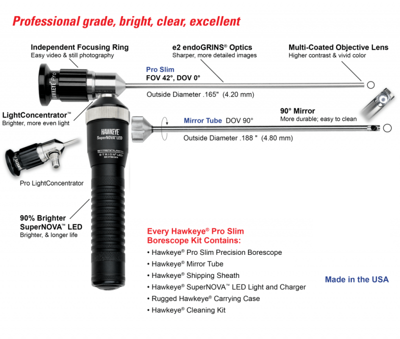Hawkeye® Pro Slim Borescopes| .165" OD | Starting at $1,695